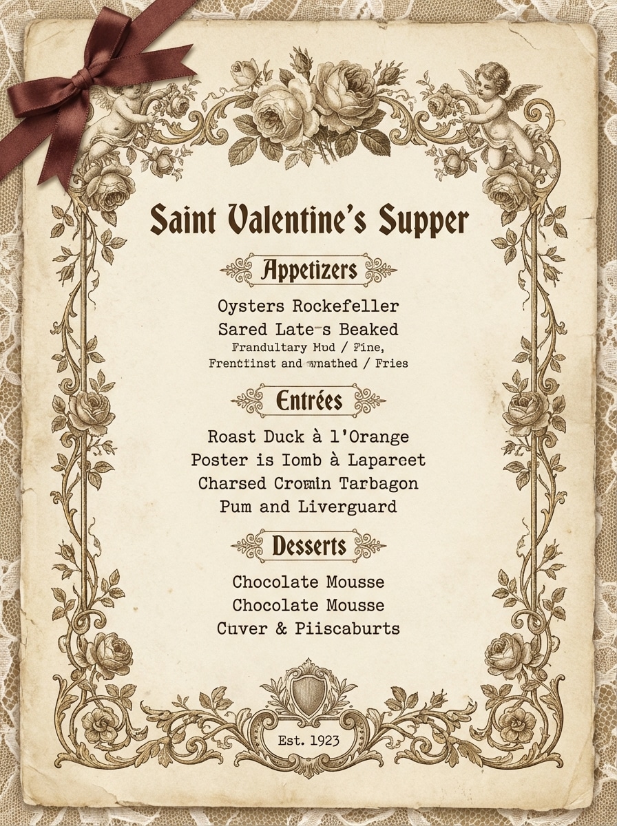 25+ Valentine's Day Menu Templates Free | Restaurant Menu Design Generator